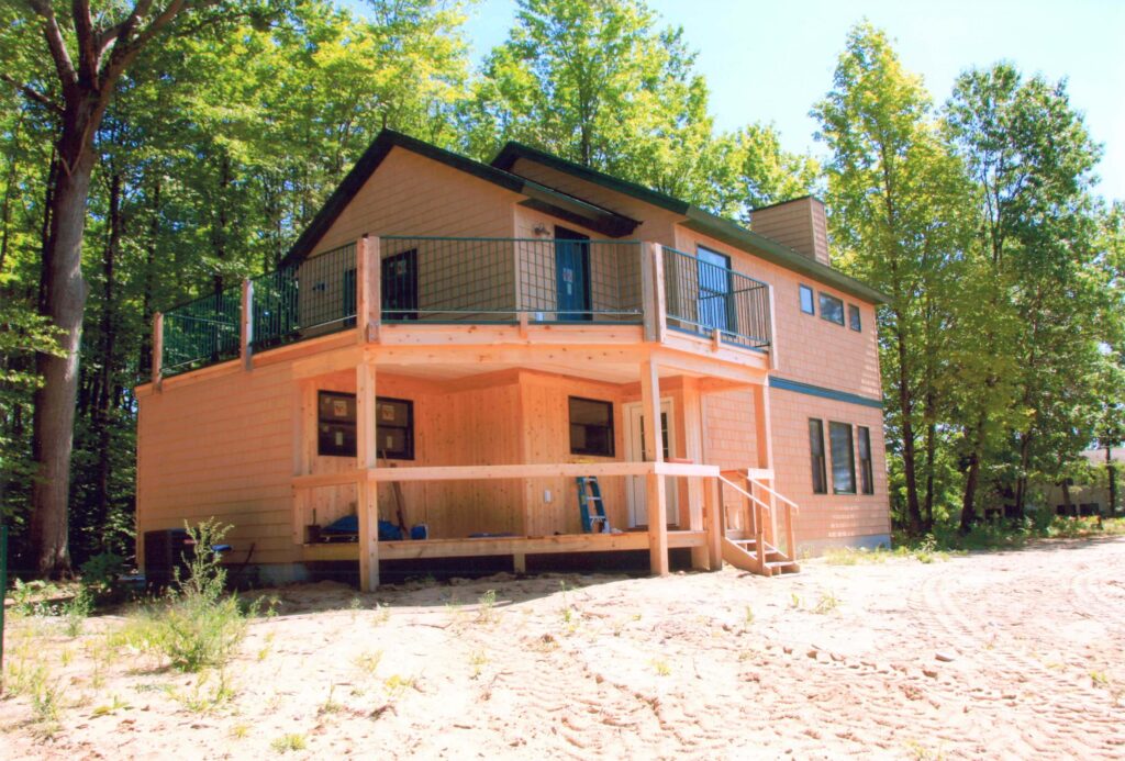 Double-Story, 3-Bedroom Cabin Style House With Sundecks (Floor Plans)