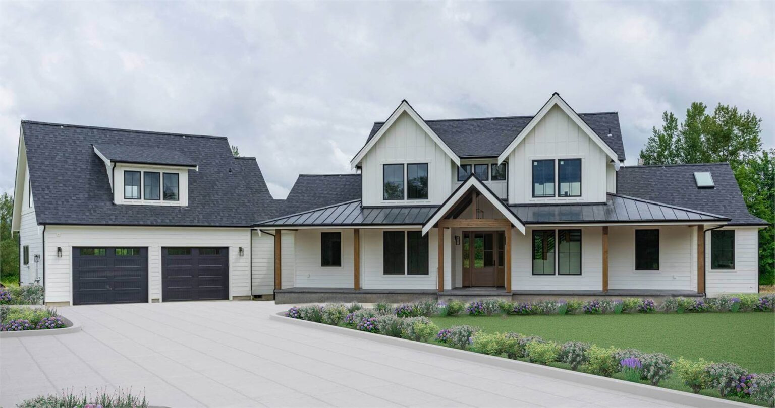 Double-Story, 3-Bedroom Beautiful Modern Farmhouse Style House (Floor ...