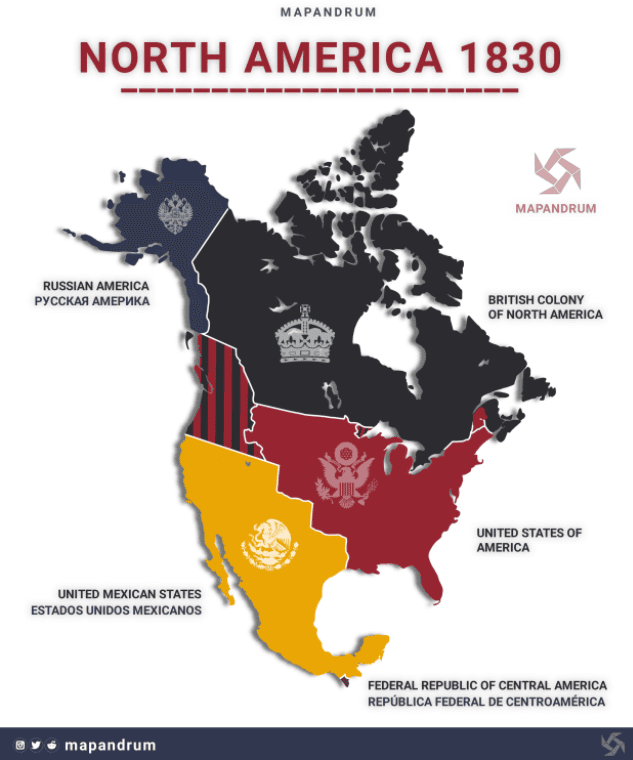 North America In 1830 Map