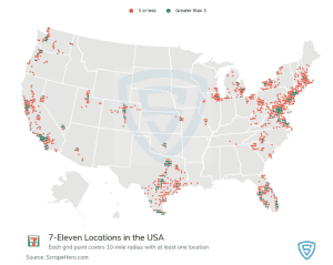 U.S. 7-Eleven Locations Map