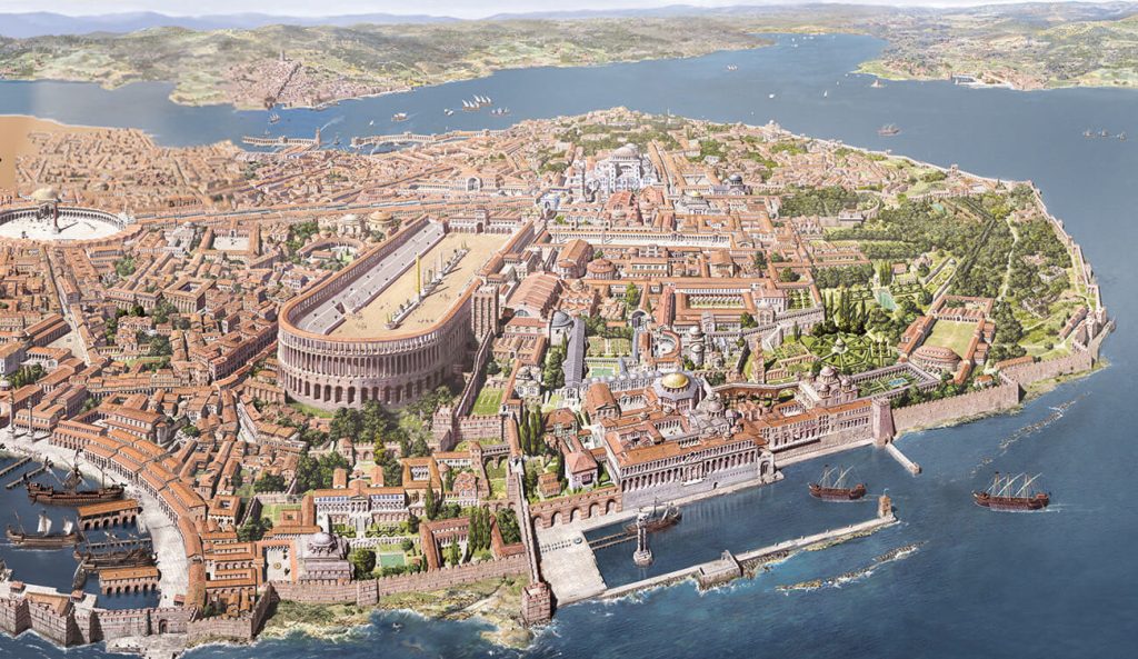 Constantinople Map: Ancient Byzantine Empire