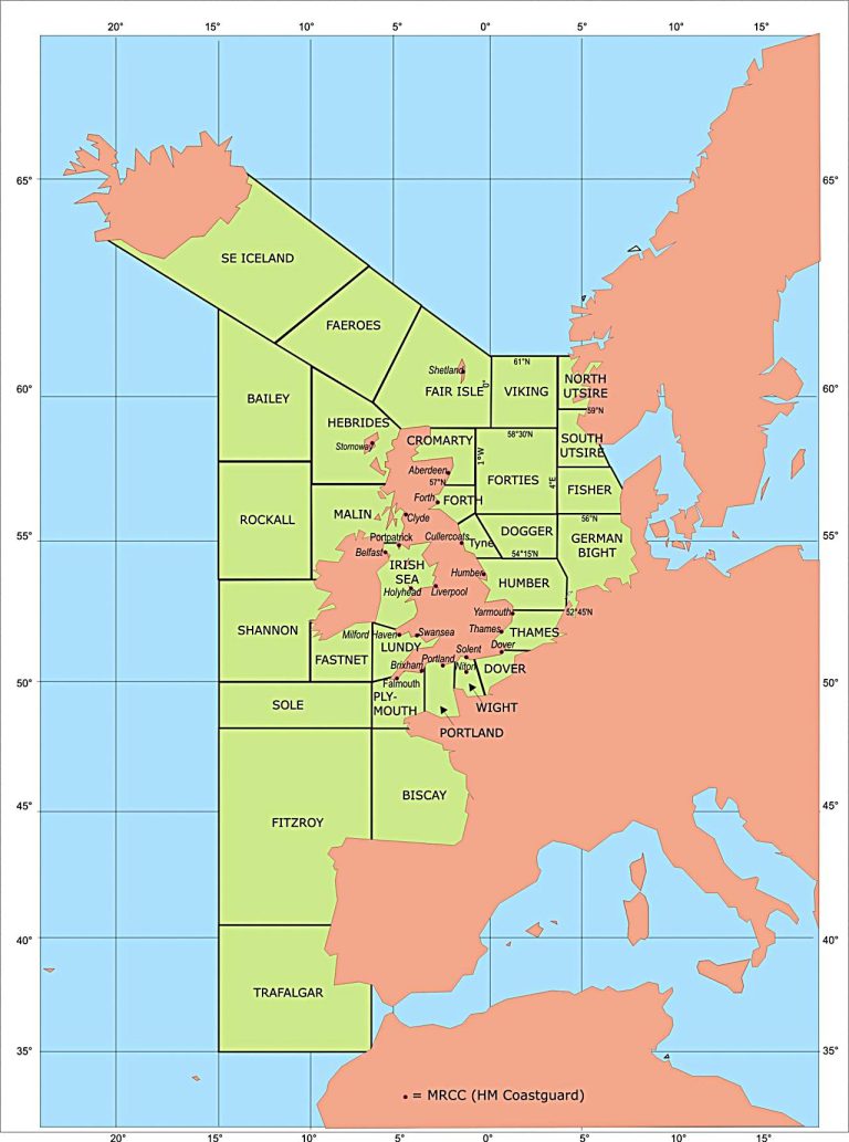 Britain's Maritime Weather Map: Exploring The 31 Sea Areas Of The ...