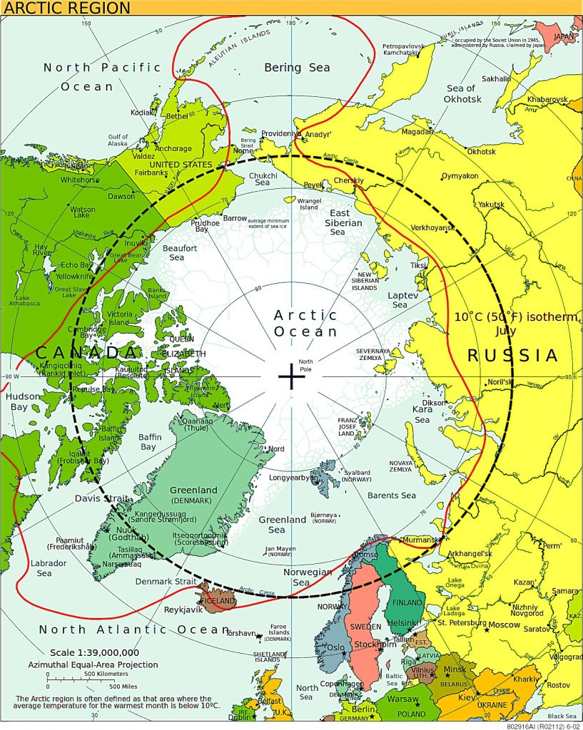 Arctic Circle Region Map: Temperature Line Redefining The North