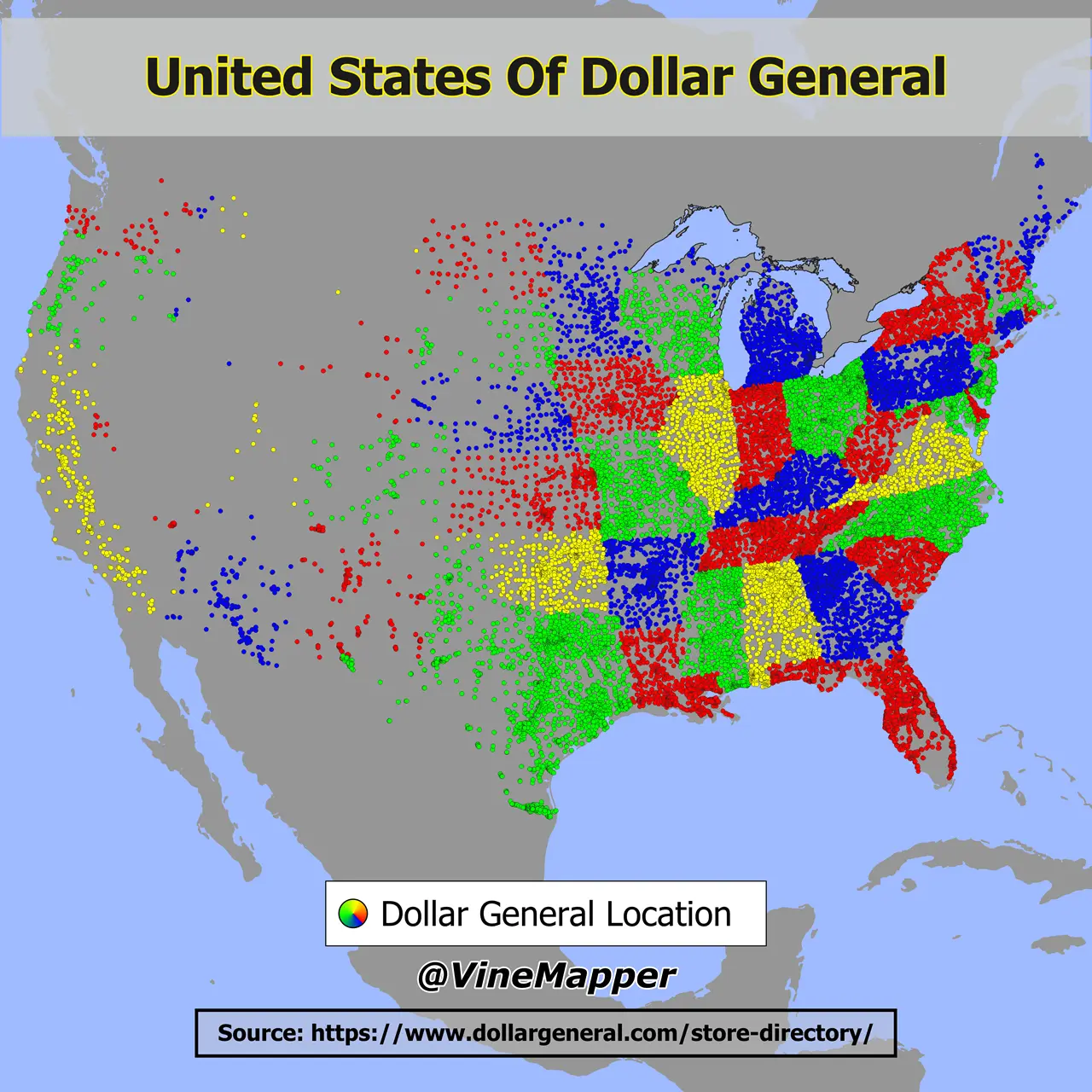 U.S. Dollar General Stores Map