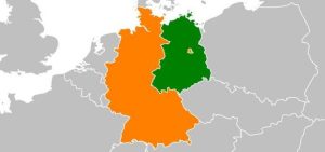 East & West Germany Map: Berlin Wall Border Division