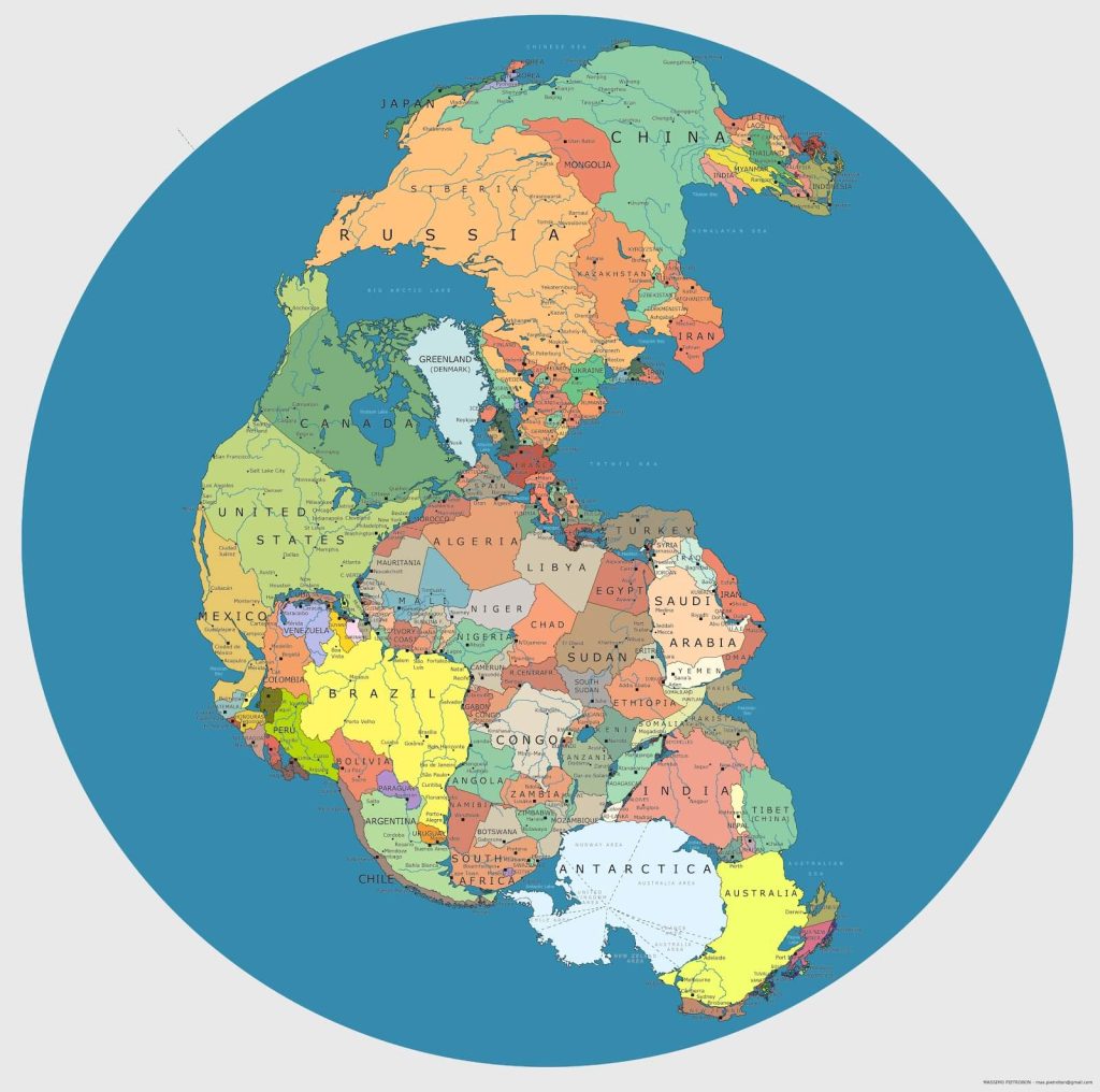 Pangea Map: Current International Borders & Size