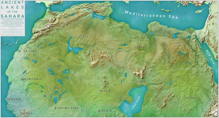Sahara Desert Map (8,000 Years Ago Vs. Today)