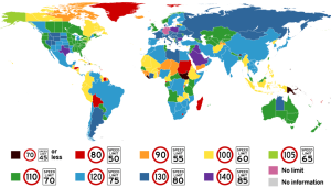 World's Speed Limits Map