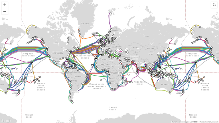 World’s Submarine Cables Map
