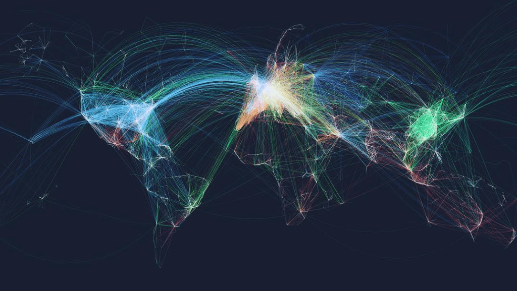 World Mapped By Flight Routes In 24 Hours