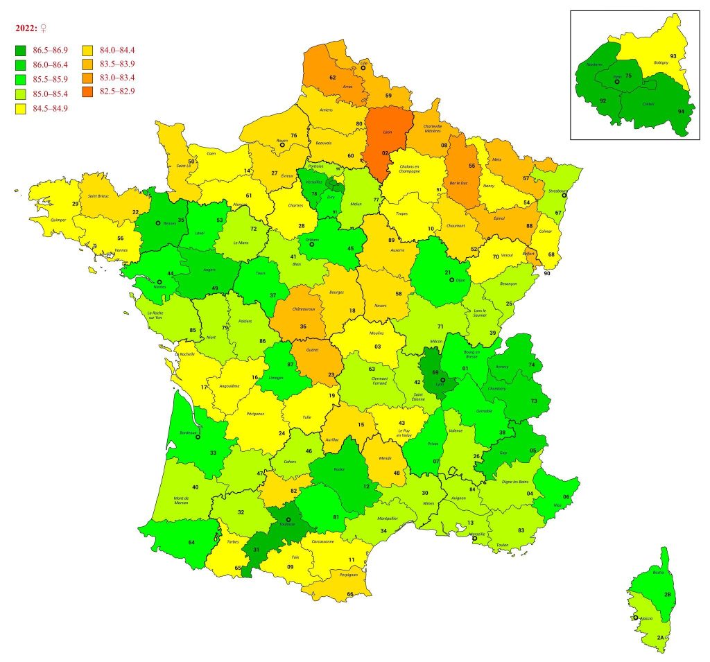 How Long Are French People Living? A Department-by-Department Snapshot ...
